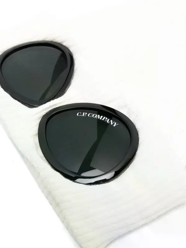 C.P. COMPANY Ribbed Beanie Hat With Goggle Lenses - Neutrals