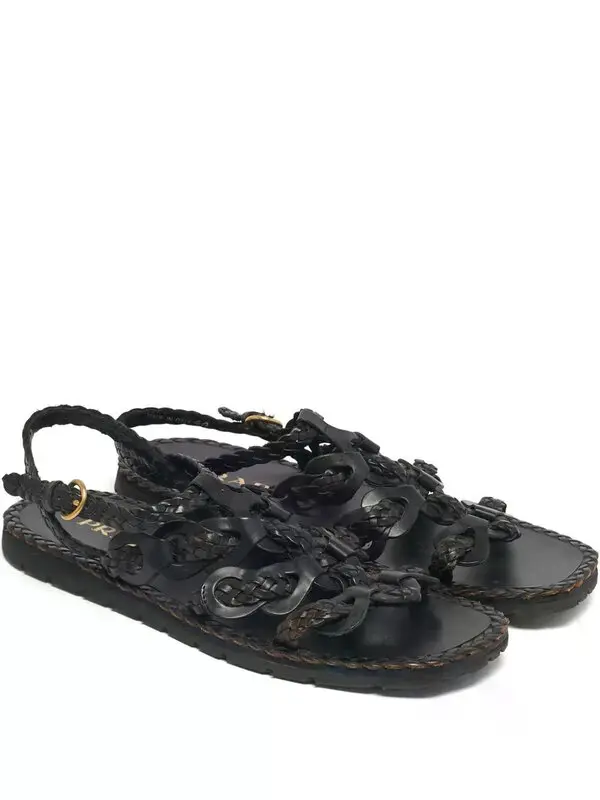 Prada Woven Leather Sandals