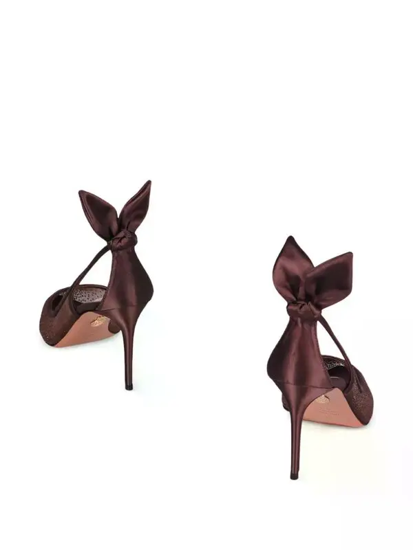 AQUAZZURA Bow Mesh Court Shoes - Brown