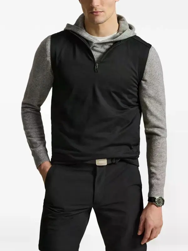 Rlx Ralph Lauren Half-zip Sleeveless Vest - Black