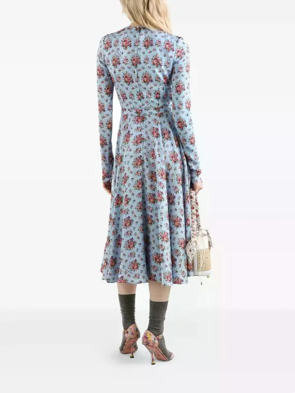 Dolce & Gabbana Floral-print Midi Dress - Blue