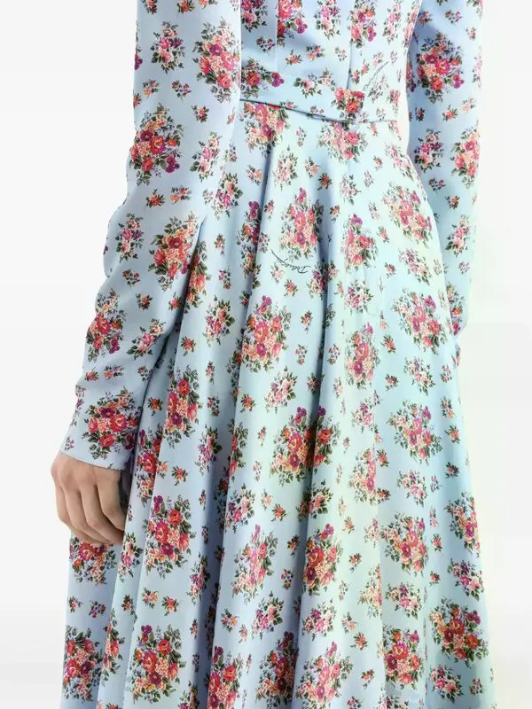 Dolce & Gabbana Floral-print Midi Dress - Blue