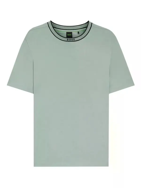 BOSS Logo-detail Contrasting T-shirt - Green