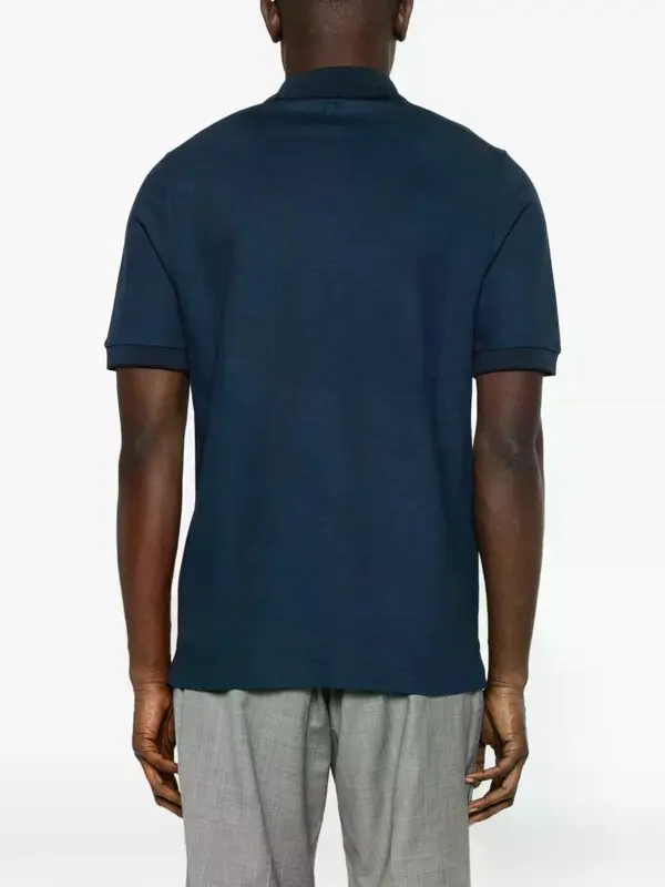 Canali Ribbed Trim Polo Shirt