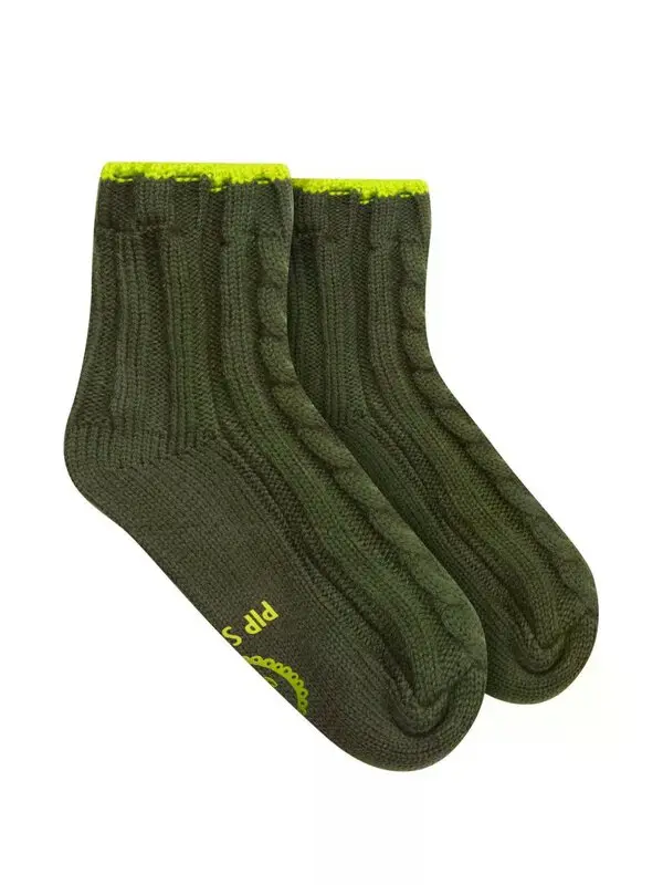 PIP STUDIO Cable-knit Socks - Green