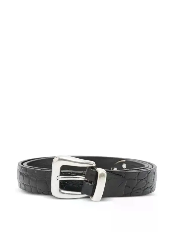 ERALDO Crocodile-effect Buckle Belt - Black