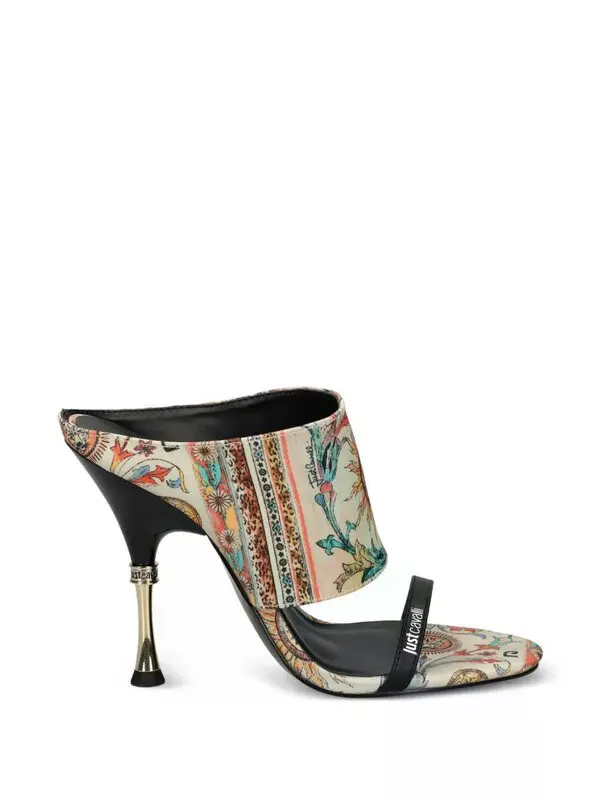 Just Cavalli Graphic-print Sculpted Heel Sandals