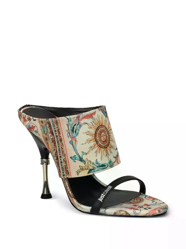 Just Cavalli Graphic-print Sculpted Heel Sandals