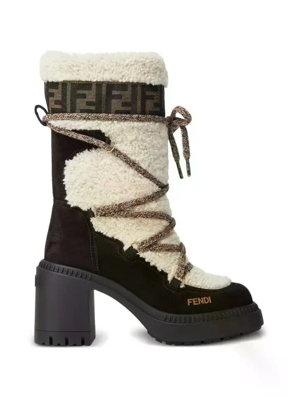 Fendi Logo Shearling Boots