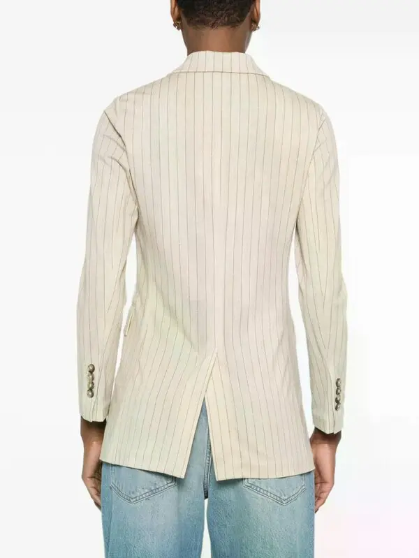 CIRCOLO 1901 Striped Double-breasted Blazer - Neutrals