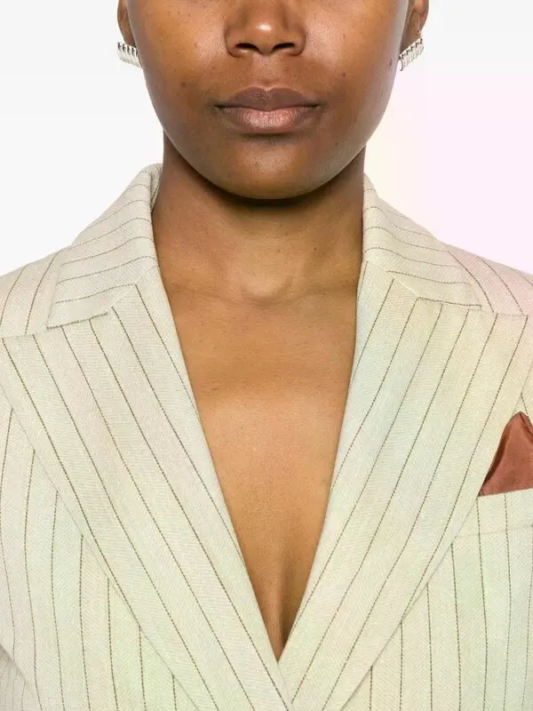 CIRCOLO 1901 Striped Double-breasted Blazer - Neutrals
