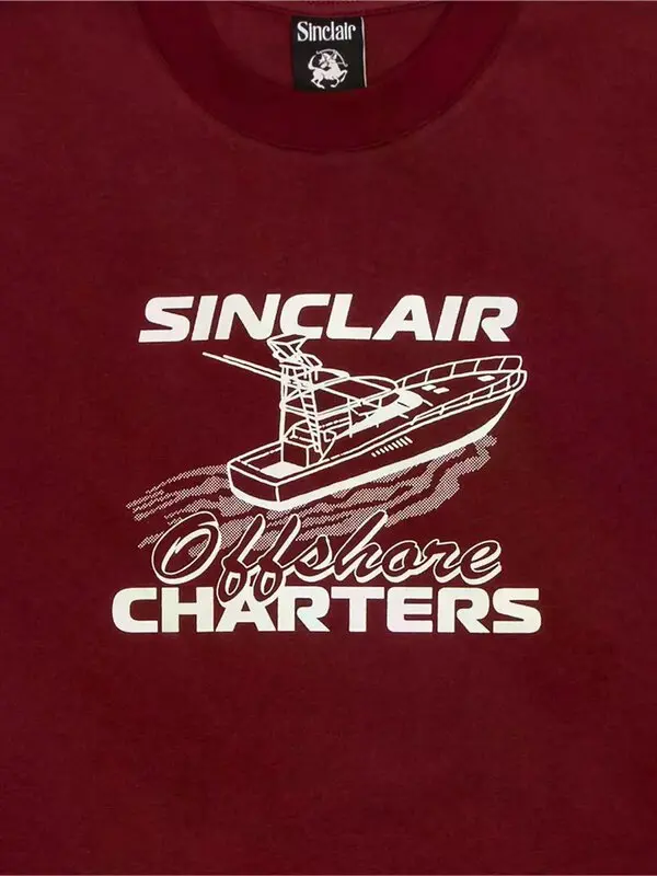 SINCLAIR Boat Print Short Sleeve T-shirt - Red