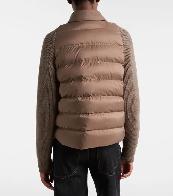 Brunello Cucinelli Wool, Cashmere, And Silk Down Jacket - Beige