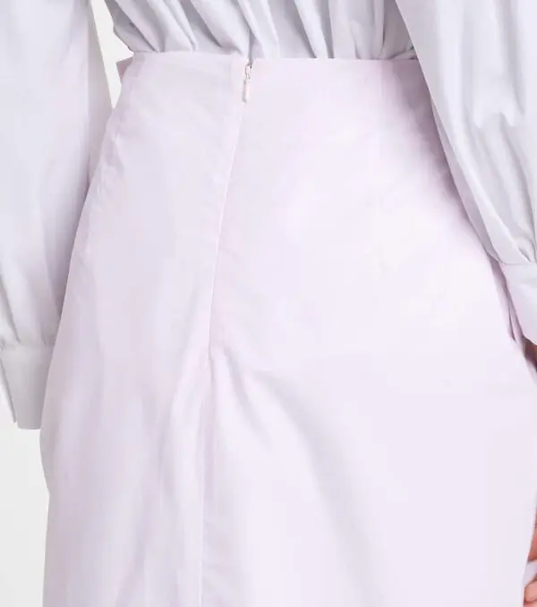 Simone Rocha Pleated Cotton Pencil Skirt