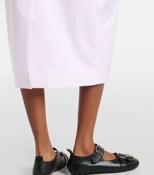 Simone Rocha Pleated Cotton Pencil Skirt