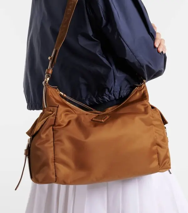 Prada Re-nylon Large Shoulder Bag - Brown