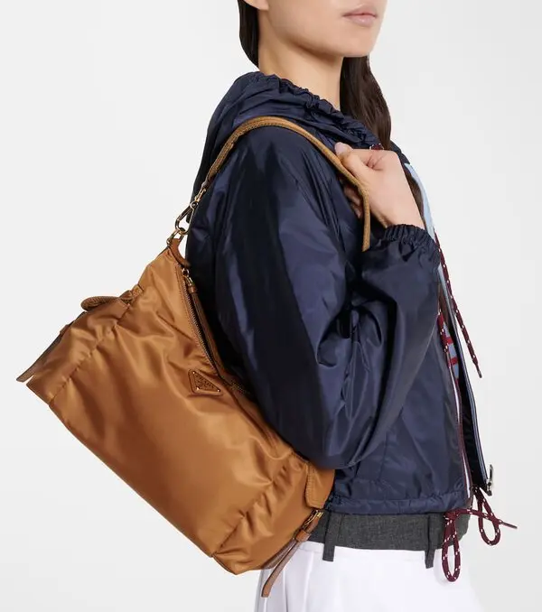 Prada Re-nylon Large Shoulder Bag - Brown