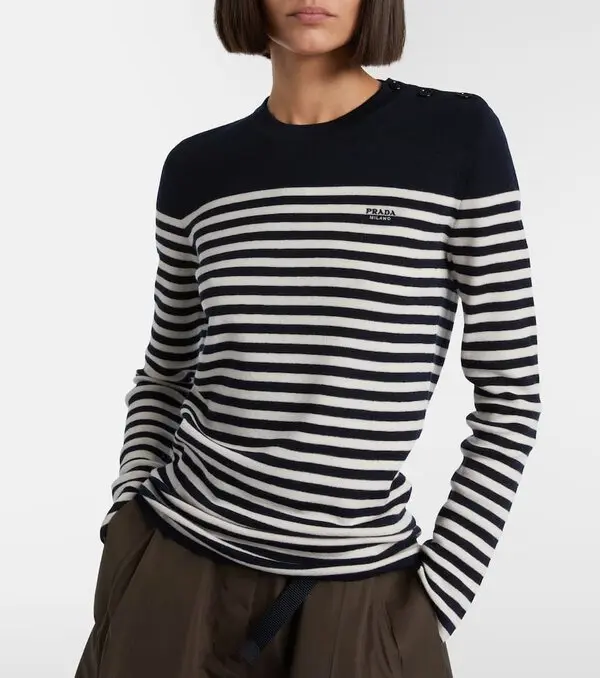 Prada Striped Virgin Wool Sweater