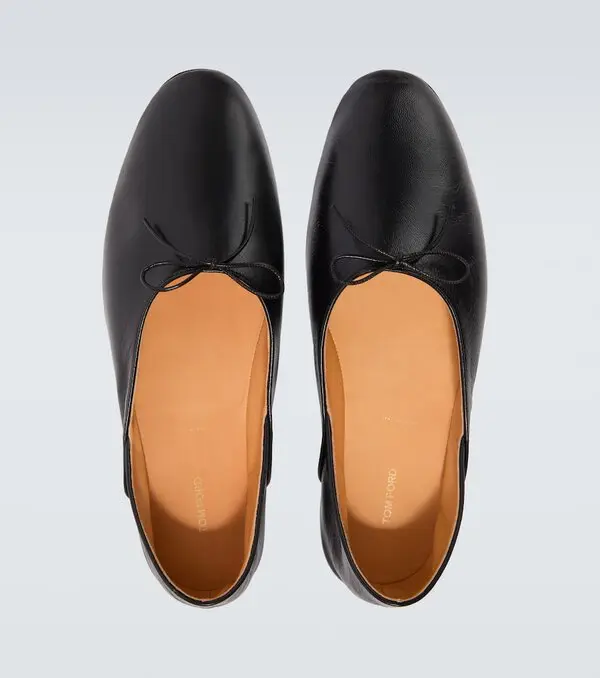 TOM FORD Bow-detail Leather Loafers