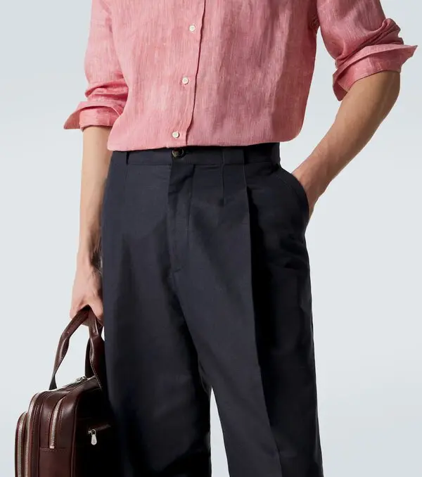 Brunello Cucinelli Tapered Cotton-linen Pants