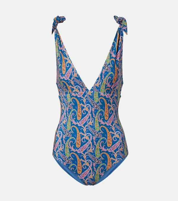 Etro Paisley One-piece Swimsuit - Blue