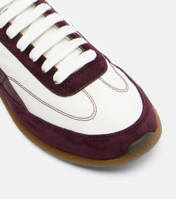 Alexander McQueen Suede-trimmed Leather Sneakers - Multicoloured