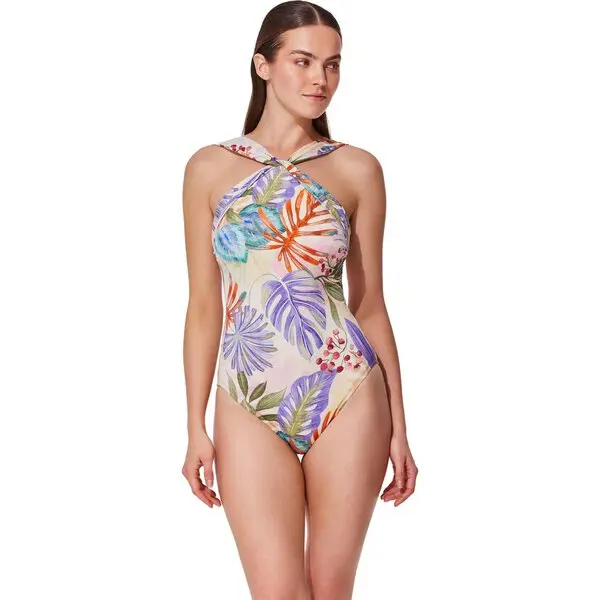 GOTTEX High Neck Twist One Piece - Blossom-multi