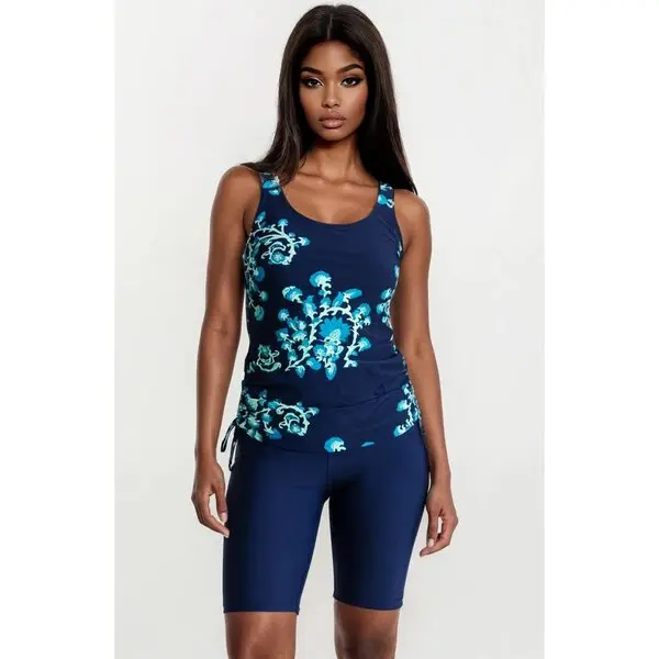 CALYPSA Tankini Swimsuit Set - Barbados Blue