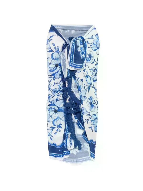 Farm Rio Floral-print Sarong - Blue