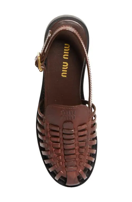 Miu Miu Slingback Huarache Sandals