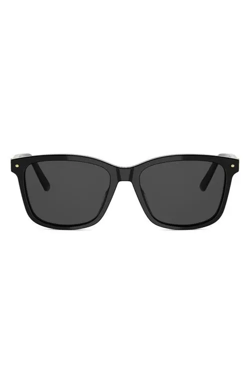Dior Petit Cd S2i 54mm Rectangular Sunglasses - Shiny Black/smoke