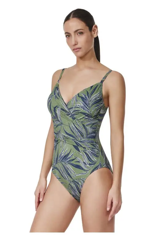 GOTTEX La Palm Surplice One Piece - Dusk-green