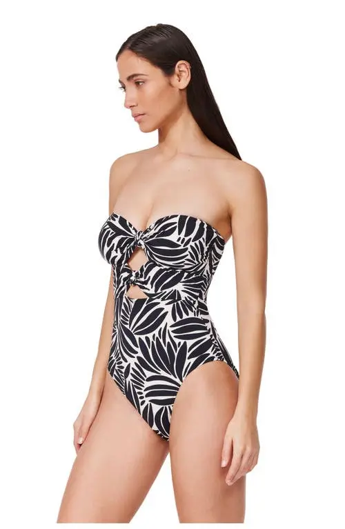 GOTTEX Cut Out Bandeau One Piece - Black-white
