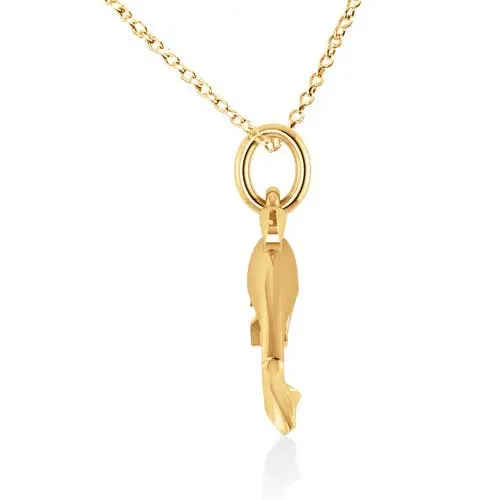 ALLUREZ Dolphin Pendant Necklace In 14k - Yellow Gold