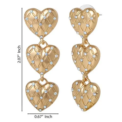 Juicy Couture Triple Heart Drop Earrings