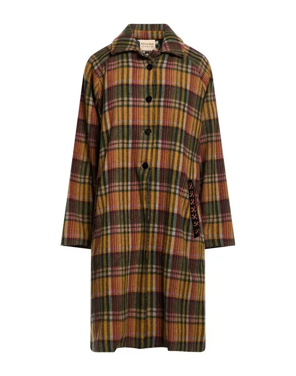 ALESSIA SANTI Wool Tartan Coat With Velvet Trims