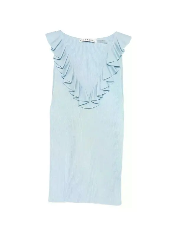 Alice + Olivia Ruffled Tank Top - Blue