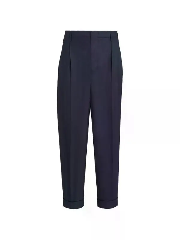 Brunello Cucinelli Virgin Wool Chevron Trousers - Blue