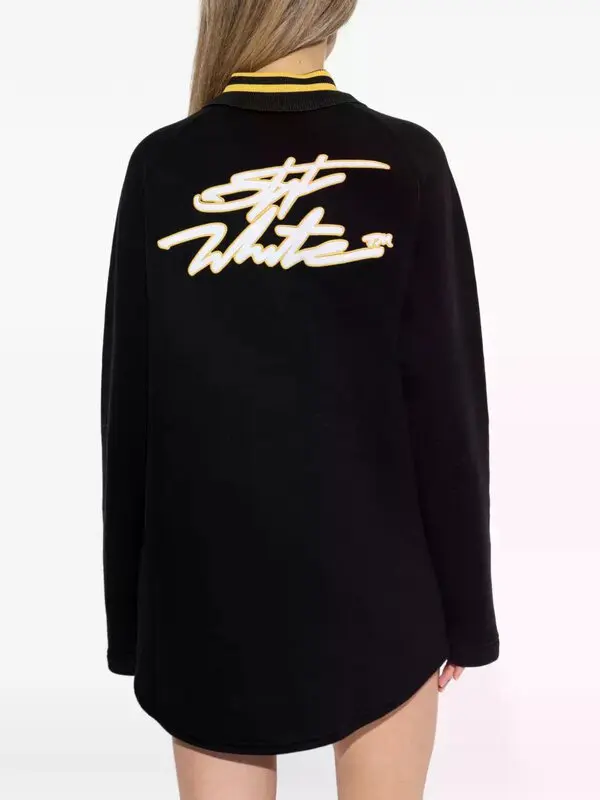 Off-White Appliquéd Collared Dress