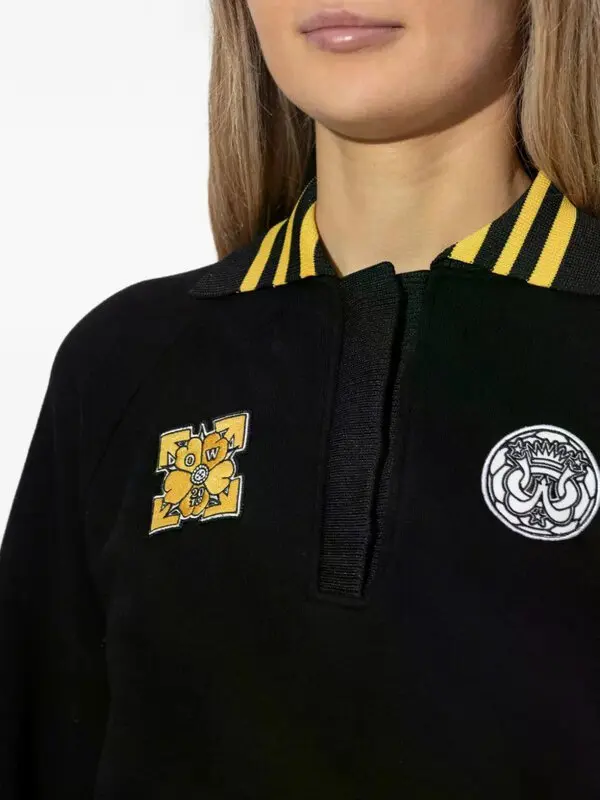 Off-White Appliquéd Collared Dress