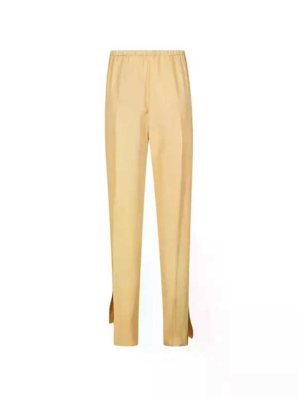 FORTE_FORTE Elasticated Side-slit Trousers - Neutrals