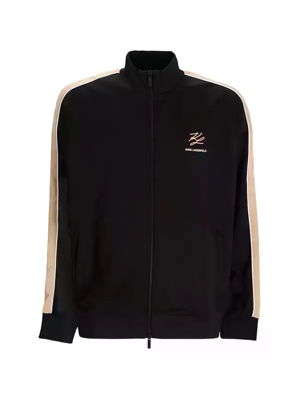 Karl Lagerfeld Striped Zip-up Sweater