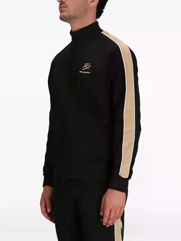 Karl Lagerfeld Striped Zip-up Sweater