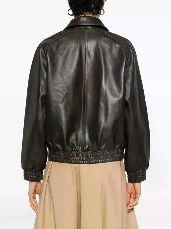 Maje Lambskin Leather Buttoned Jacket