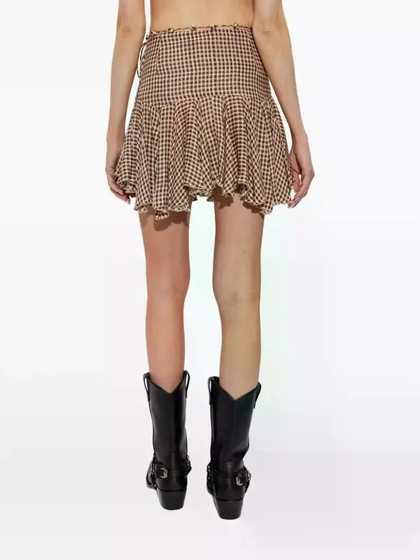 KNWLS Check Ruffled Skirt - Neutrals