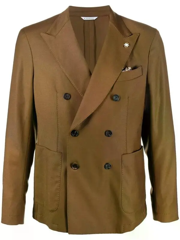 MANUEL RITZ Wool Blend Double-breasted Blazer