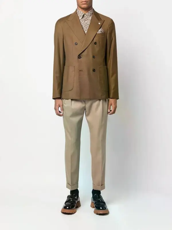 MANUEL RITZ Wool Blend Double-breasted Blazer