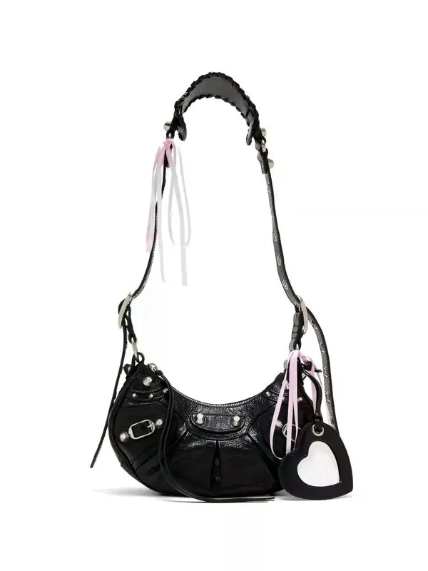 Balenciaga Leather Shoulder Bag With Heart Charm