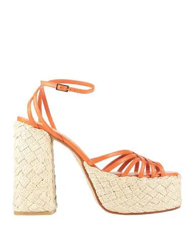 CastaÑer Leather Strappy Platform Sandals - Orange