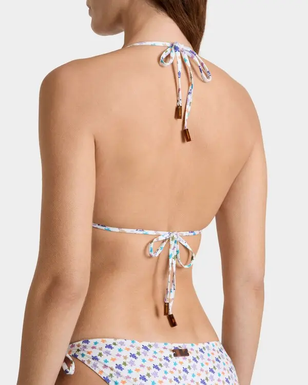 Vilebrequin Micro Ronde Des Tortues Triangle Bikini Top - White